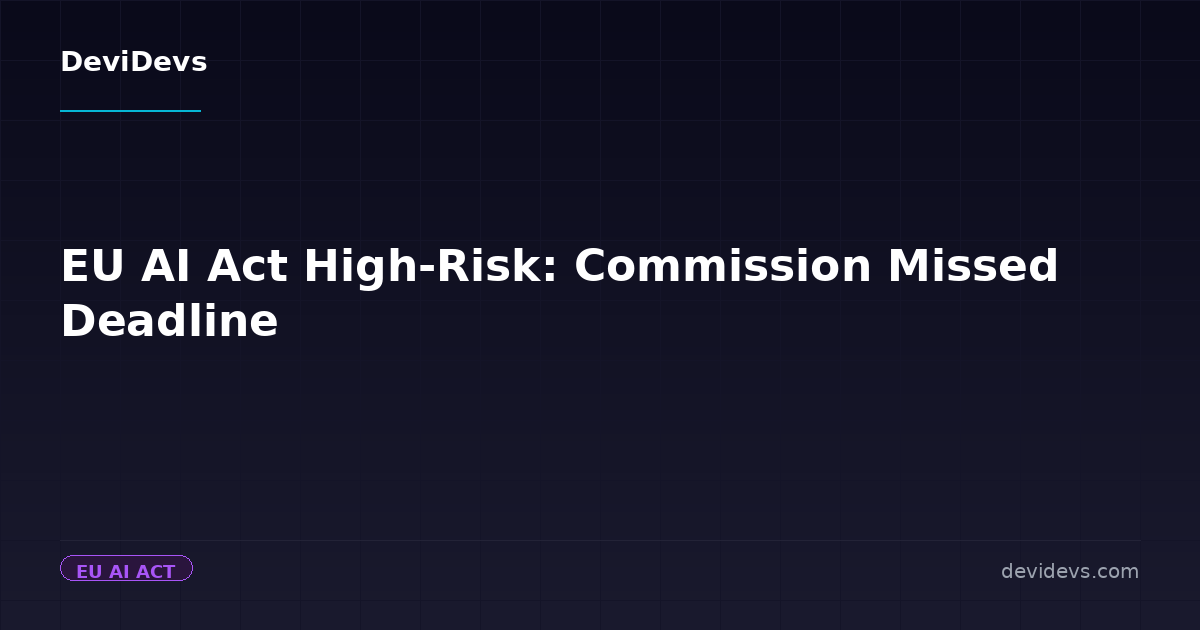EU AI Act High-Risk: Commission Missed Deadline | DeviDevs Blog | DeviDevs